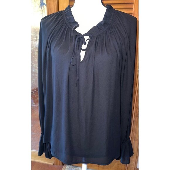 Pookie & Sebastian | Tops | Pookie Sebastian Black Sheer Blouse Small ...